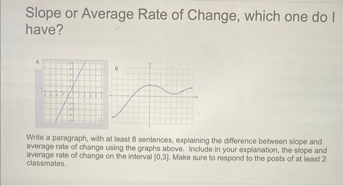 Solved Slope or Average Rate of Change, which one do I have? | Chegg.com
