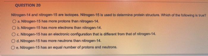 Solved Nitrogen-14 and nitrogen-15 are isotopes. Nitrogen-15 | Chegg.com