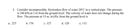 Solved 5. Consider incompressible, frictionless flow of | Chegg.com
