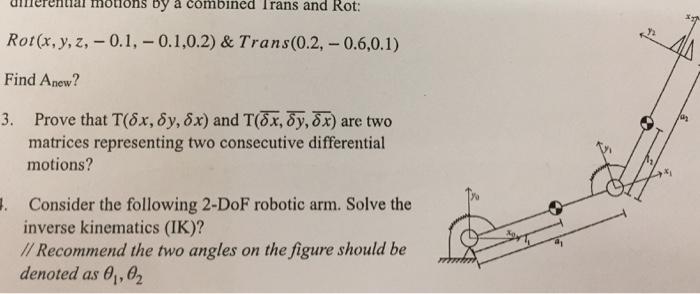 Solved motions by a combined Trans and Rot: Rot(x, y, z, | Chegg.com