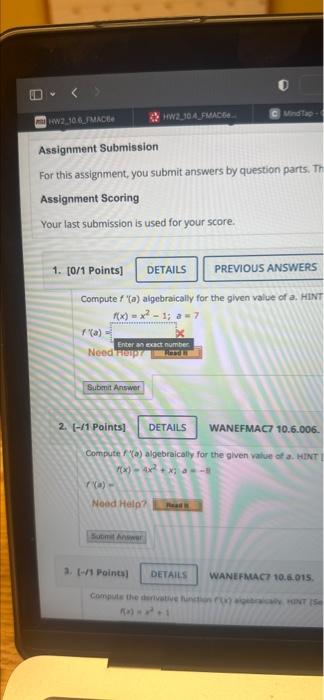 Solved *** ASU HW2_10.6 FMAC6e 1. [0/1 Points] | Chegg.com