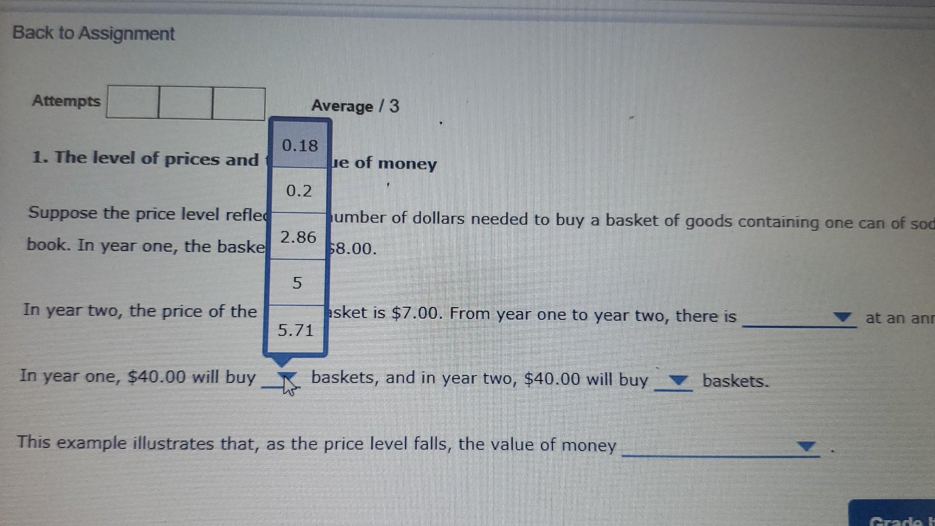 Solved 1. The level of prices and the value of money Suppose | Chegg.com