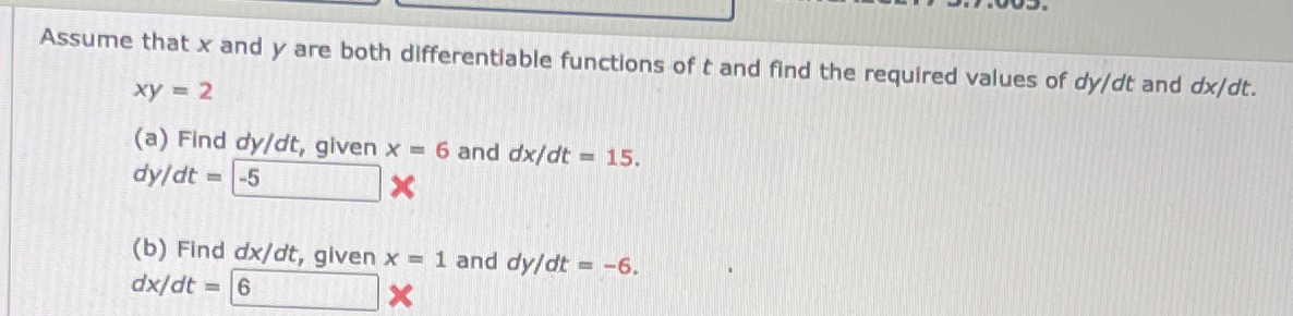 Solved Assume That X ﻿and Y ﻿are Both Differentiable