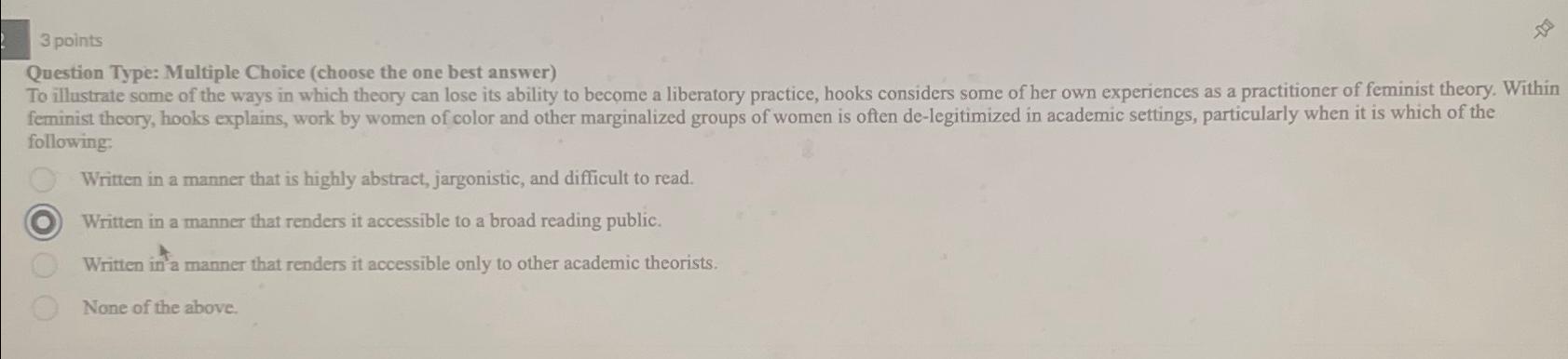 Solved 3 ﻿pointsQuestion Type: Multiple Choice (choose the | Chegg.com