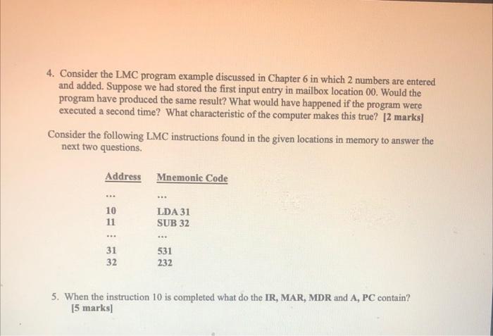 Solved Apply the LMC instruction set below to answer | Chegg.com