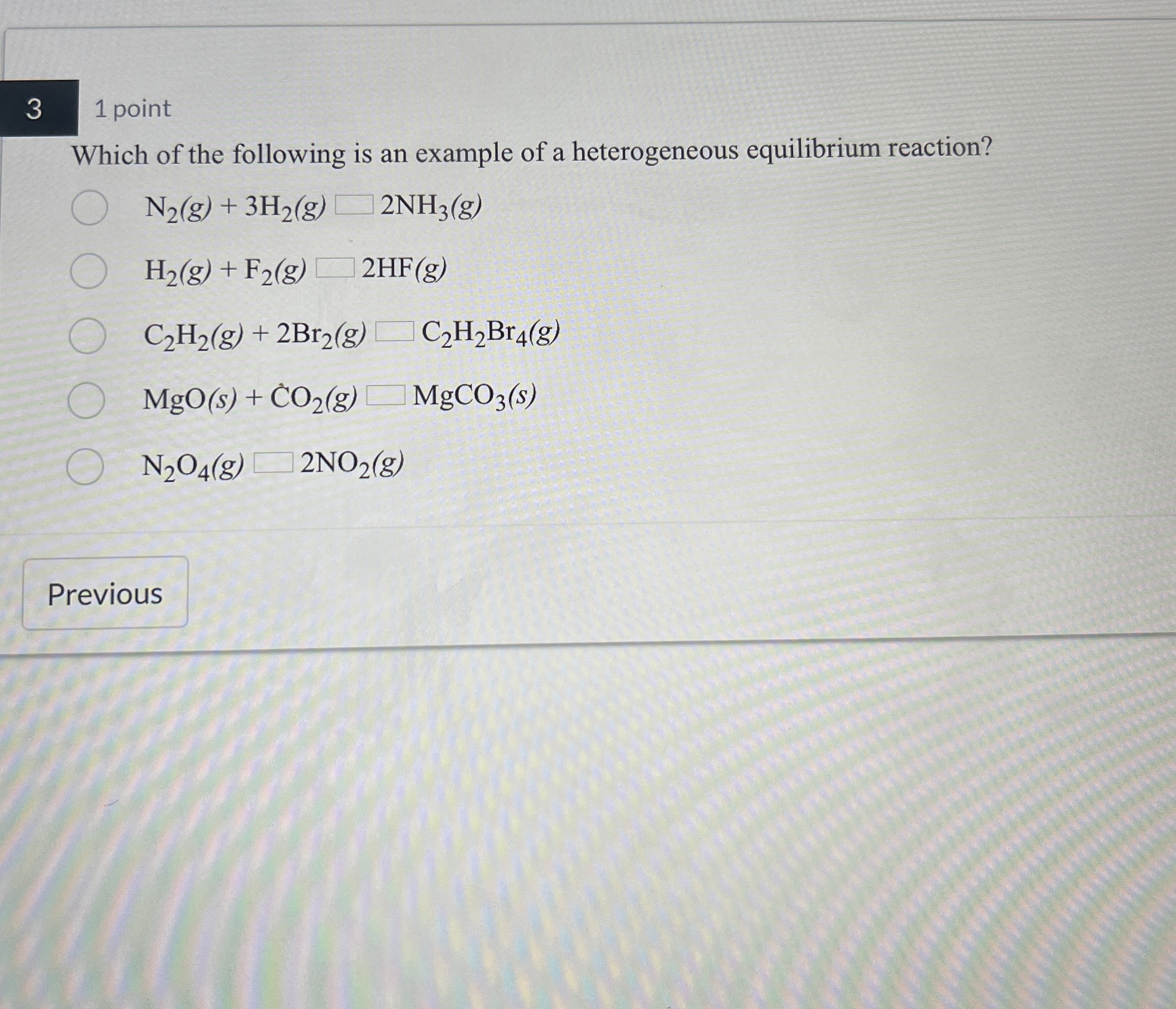 Solved 31 ﻿pointWhich of the following is an example of a | Chegg.com