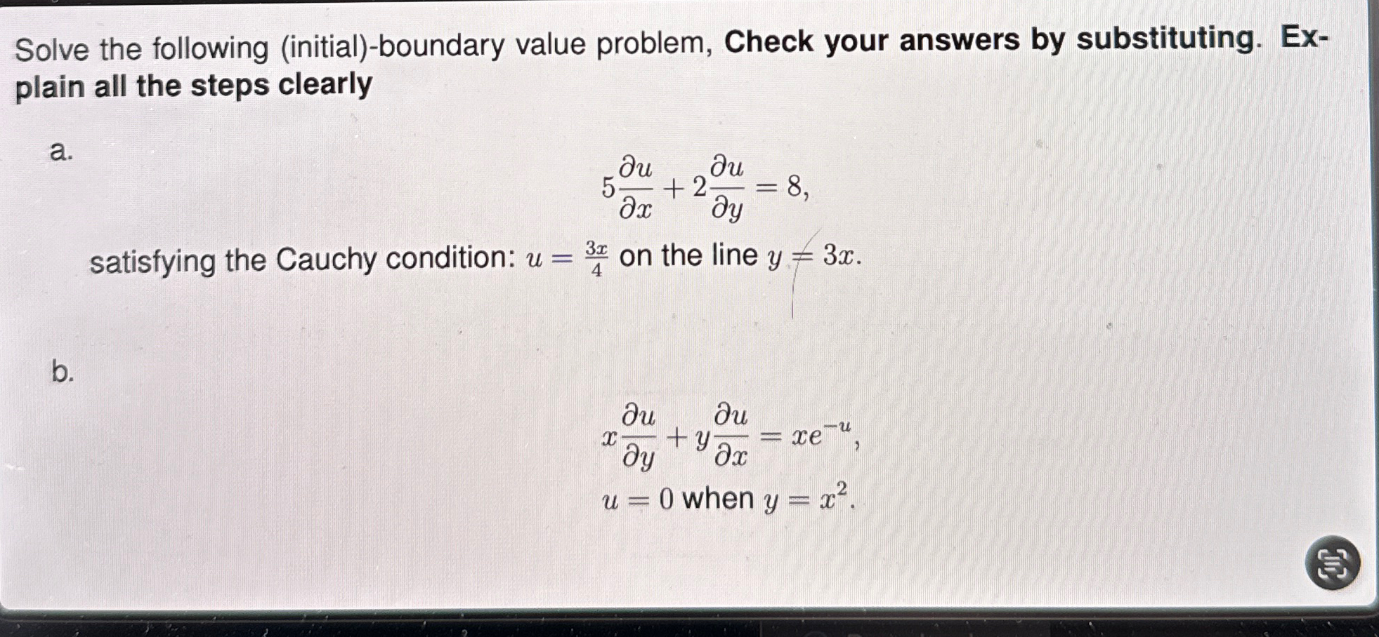 Solved Solve the following (initial)-boundary value problem, | Chegg.com