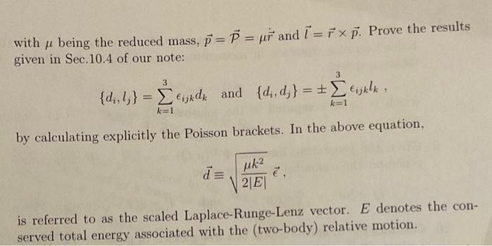Laplace-Runge-Lenz vector: An interesting example of | Chegg.com