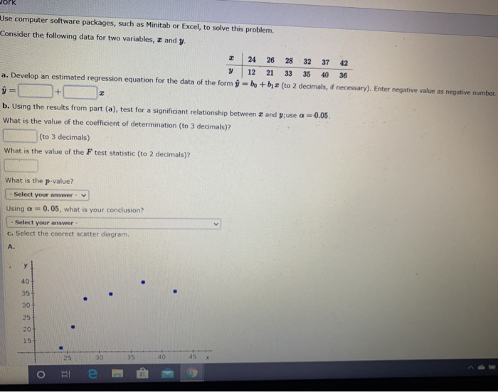 Solved Use computer software packages, such as Minitab or | Chegg.com
