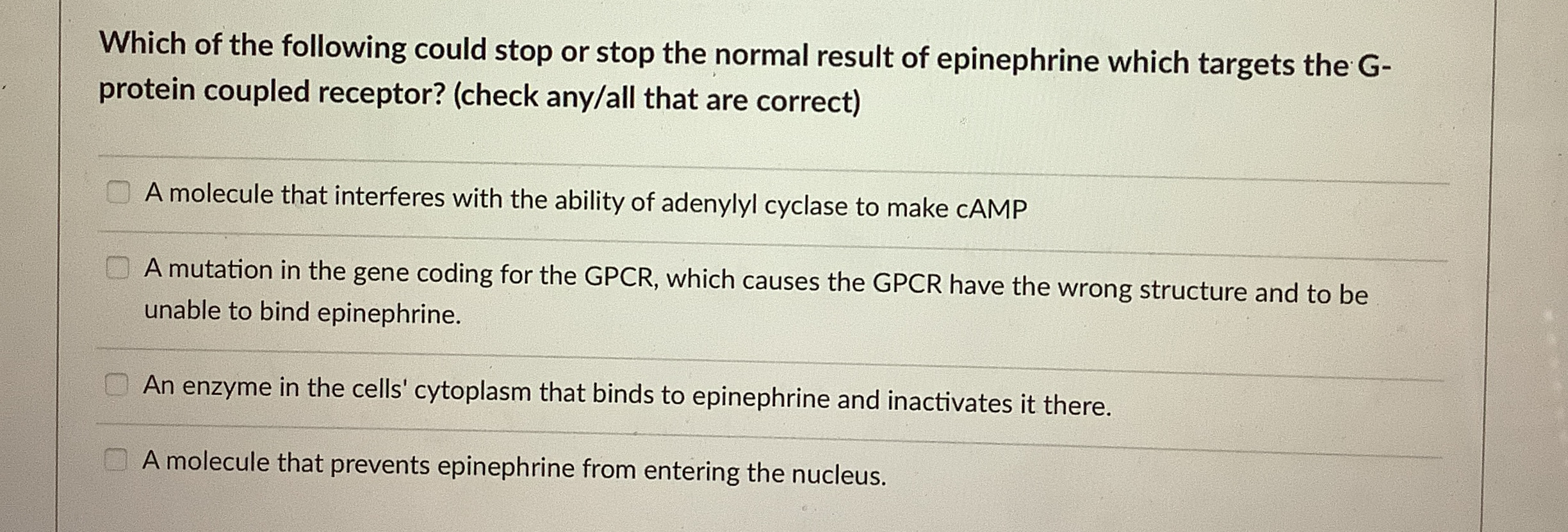 Solved Which of the following could stop or stop the normal | Chegg.com