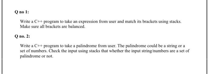 Solved Write a C++ program to take an expression from user | Chegg.com