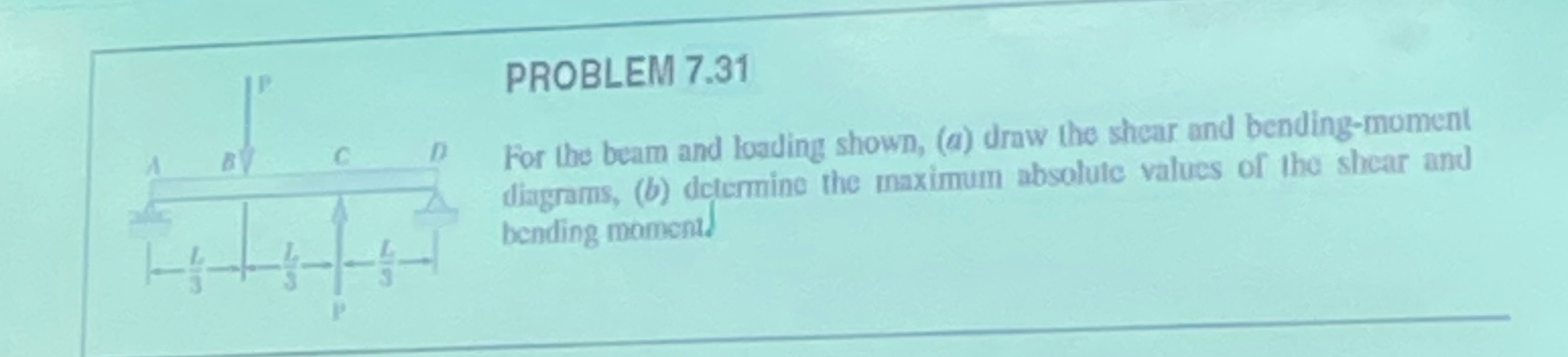Solved PROBLEM 7.31For the beam and loudling shown, (a) | Chegg.com