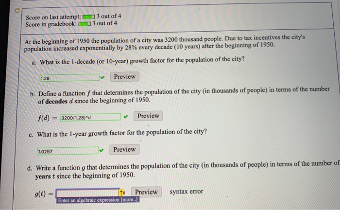 Solved Score on last attempt: Score in gradebook: 3 out of 4 | Chegg.com