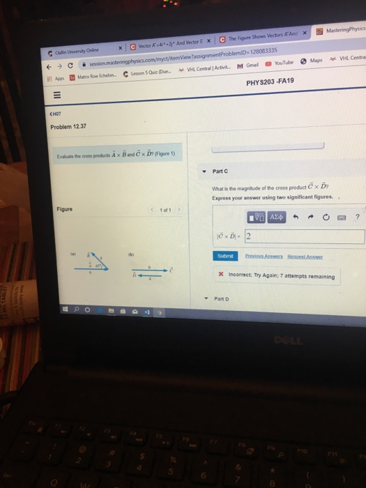 Solved MasteringPhysics X C The Figure Shows Vectors A And C | Chegg.com