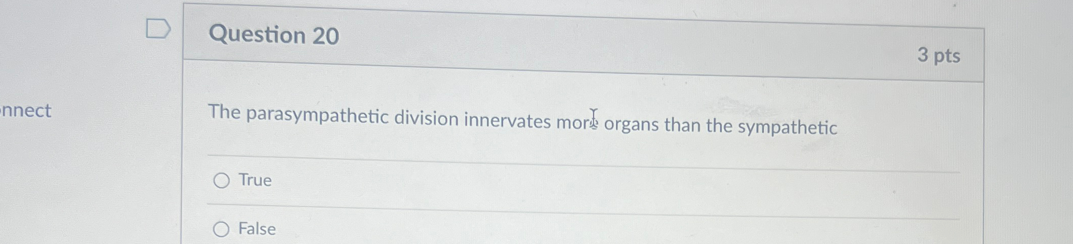 Solved Question 203 ﻿ptsThe parasympathetic division | Chegg.com