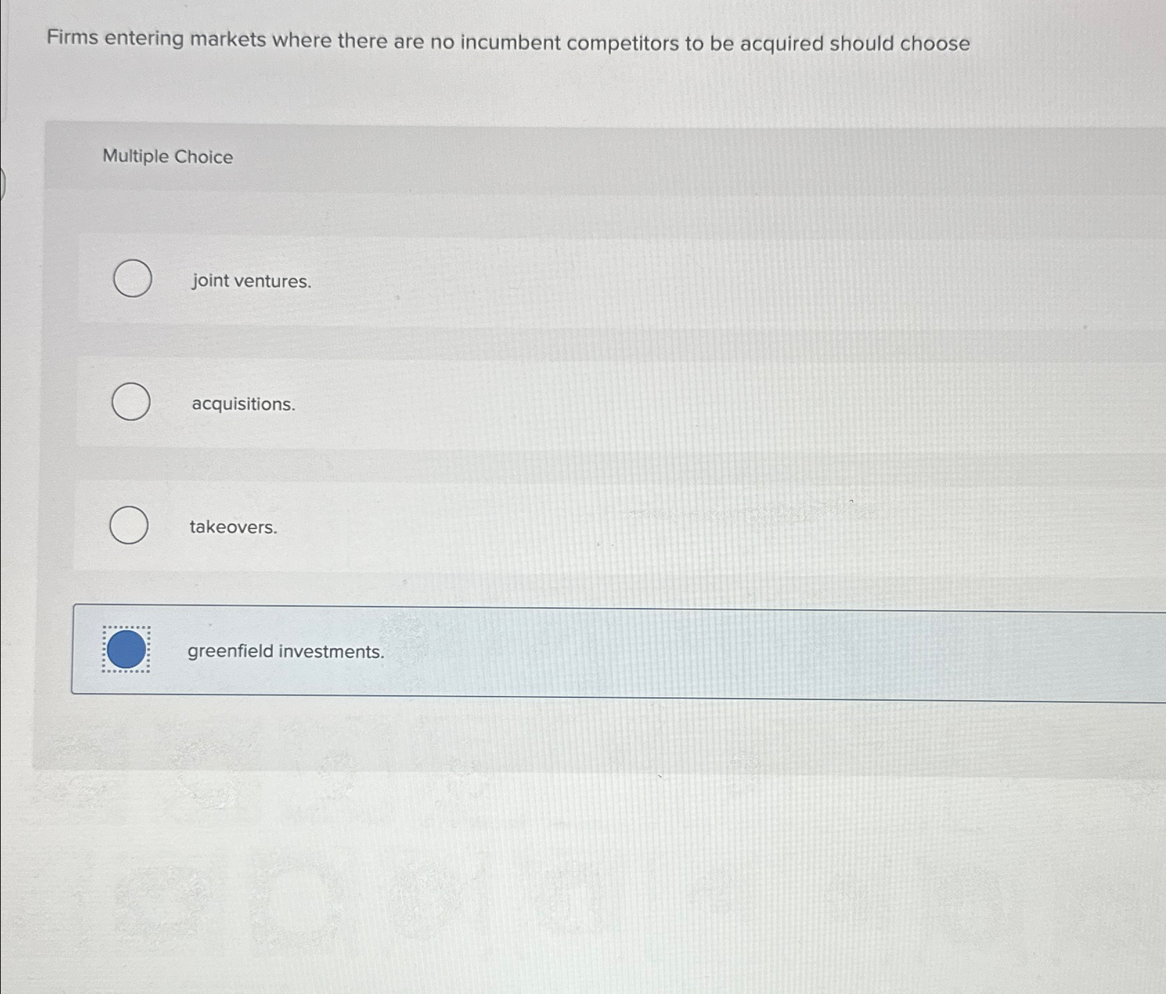 Solved Firms entering markets where there are no incumbent | Chegg.com
