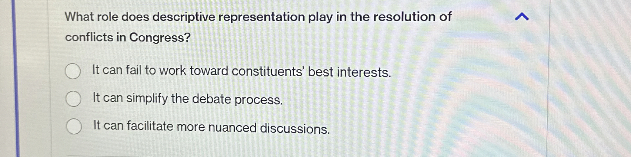 Solved What role does descriptive representation play in the | Chegg.com