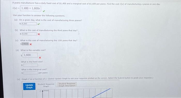 Solved help asap pleaseeee A piano manufacturer has a daily | Chegg.com