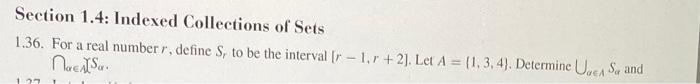 Solved Section 1.4: Indexed Collections of Sets 1.36. For a | Chegg.com