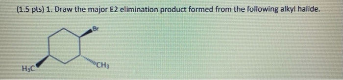 Solved (1.5 pts) 1. Draw the major E2 elimination product | Chegg.com
