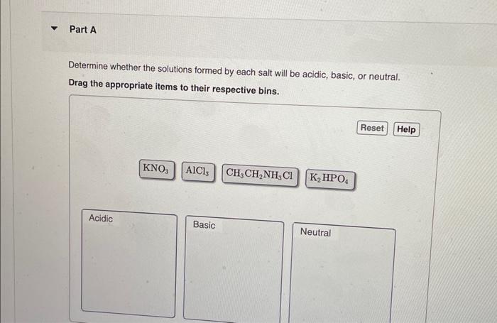 Solved Determine whether each of the following salts will | Chegg.com