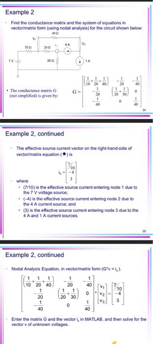 Solved Find the conductance matrix and the system of | Chegg.com