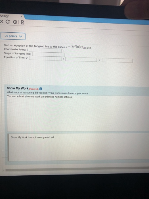 Solved Assign XCO -/6 points Grin() at x= 1. Find an | Chegg.com