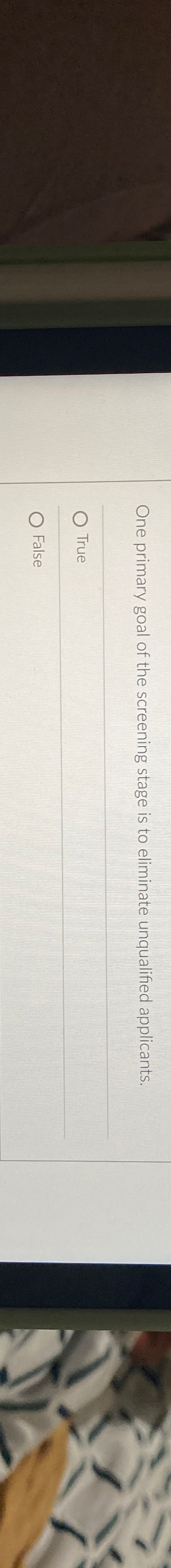 Solved One primary goal of the screening stage is to | Chegg.com