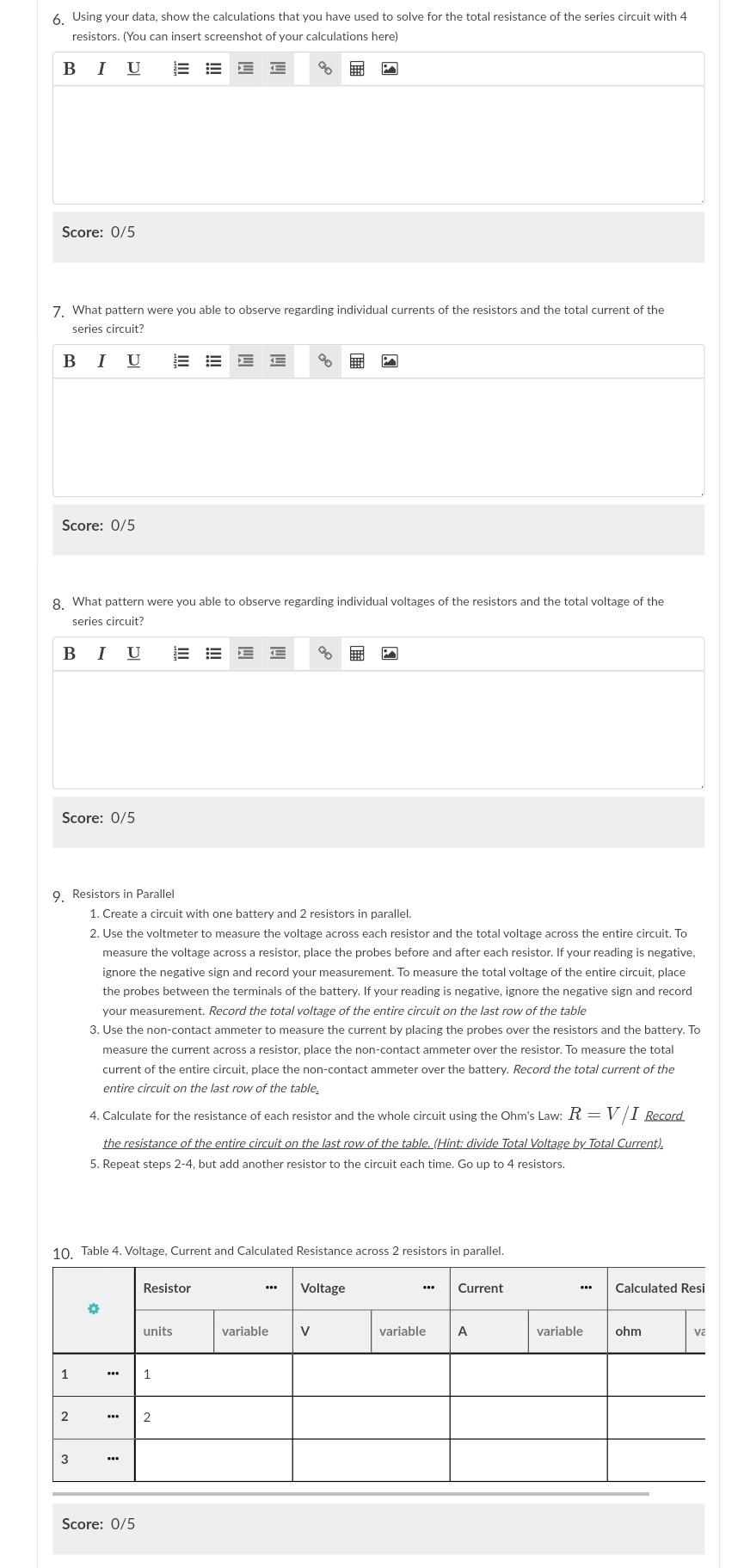1. Resistors in Series 1. Create a circuit with one | Chegg.com