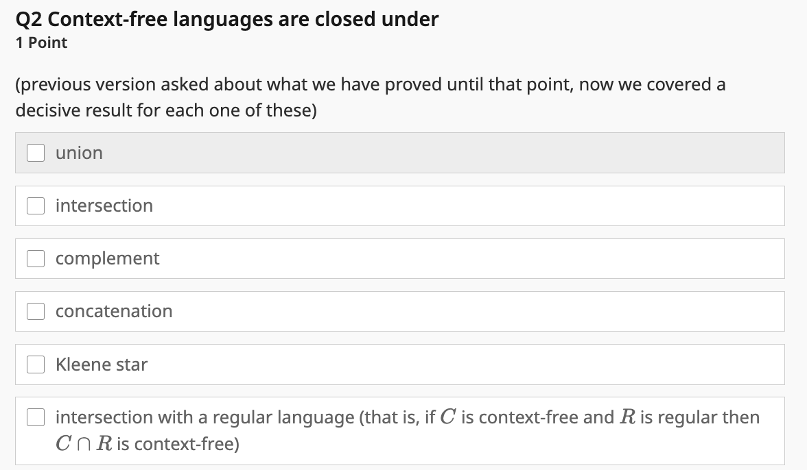 Solved Q2 ﻿Context-free languages are closed under1 | Chegg.com