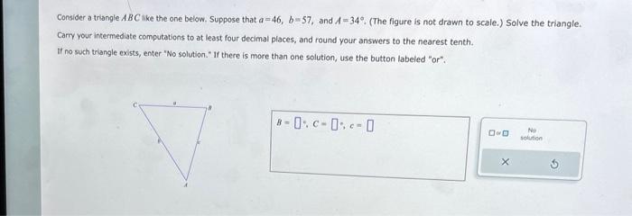 Solved Consider a triangle ABC like the one below. Suppose | Chegg.com