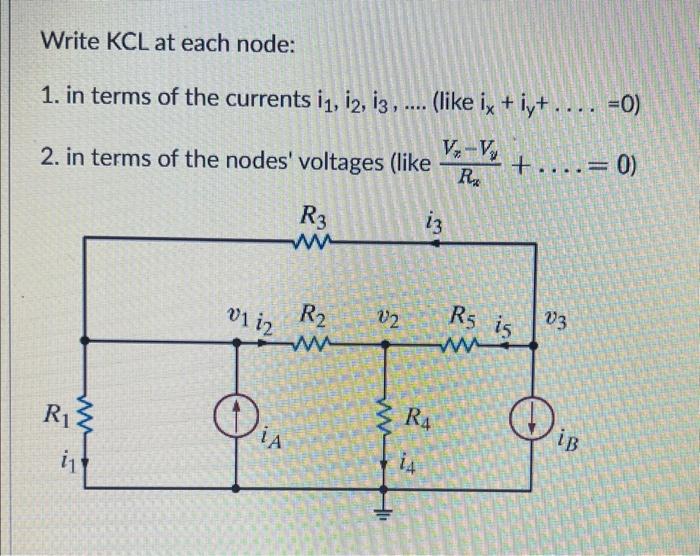 Solved After Group The Terms In The Kcl Equations And 
