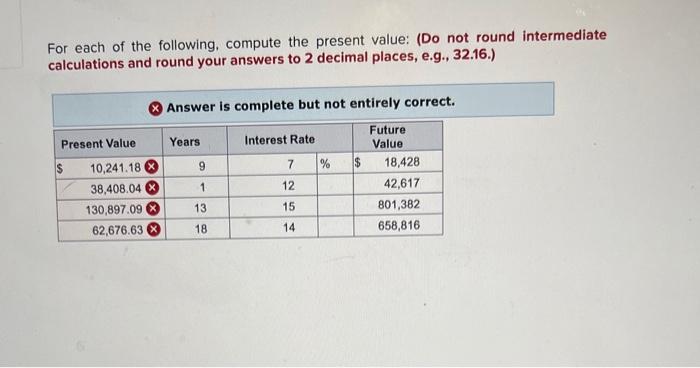 Solved For each of the following, compute the present value: | Chegg.com