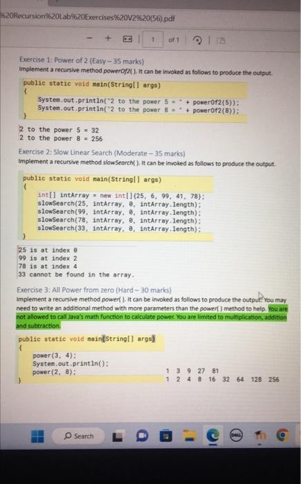 Solved Exercise 1: Power of 2 (Easy - 35 marks) Implement a | Chegg.com