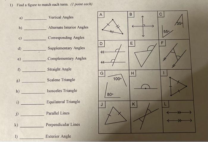 Solved 1) Find a figure to match each term. (I point each) | Chegg.com