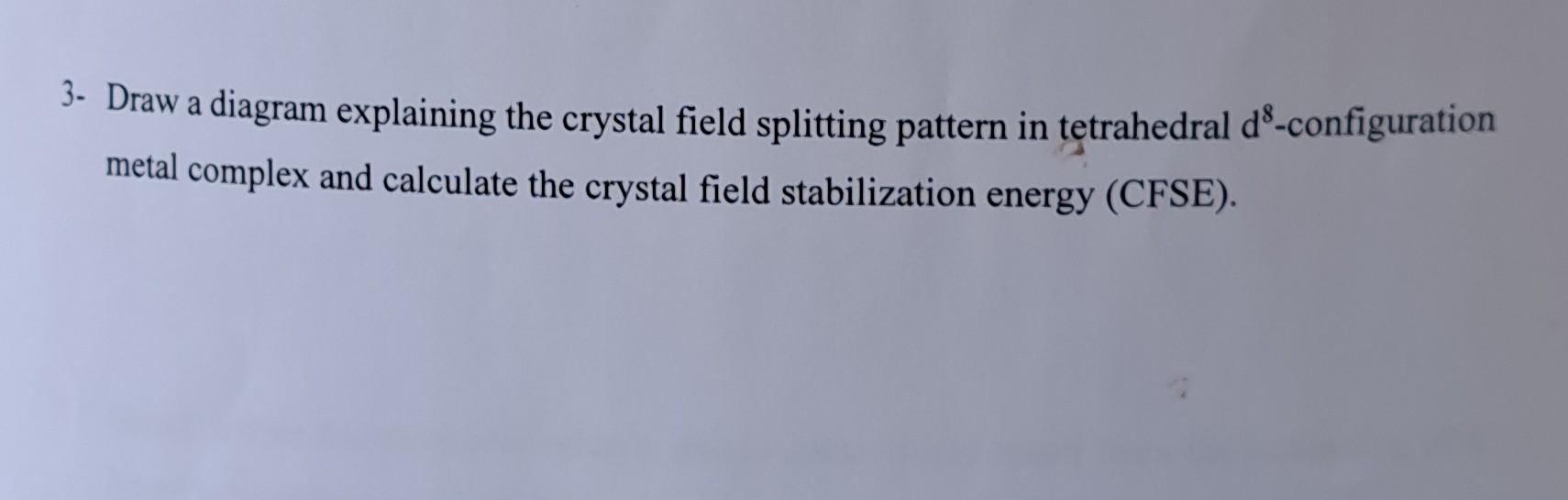 Solved 3- Draw a diagram explaining the crystal field | Chegg.com