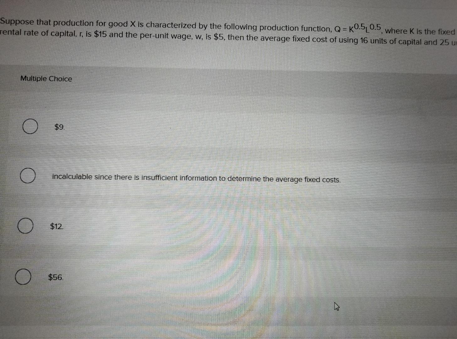 Solved Suppose that production for good x ﻿is characterized | Chegg.com