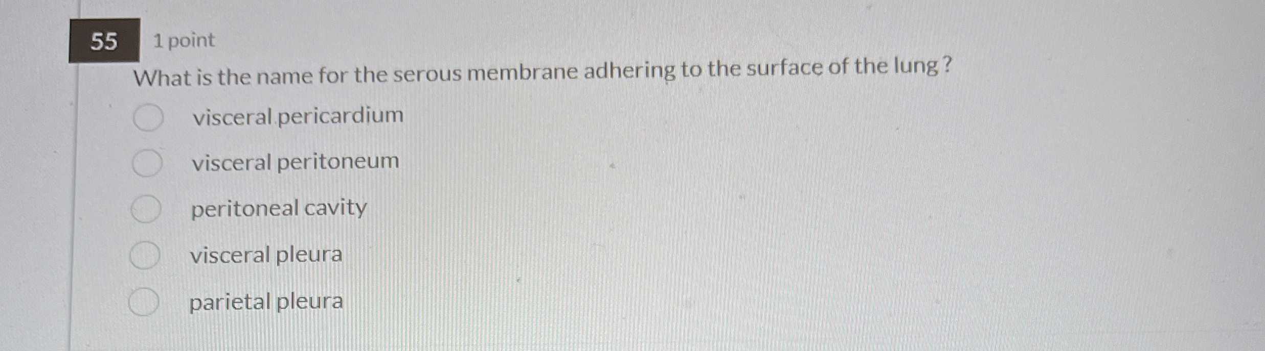 Solved 551 ﻿pointWhat is the name for the serous membrane | Chegg.com