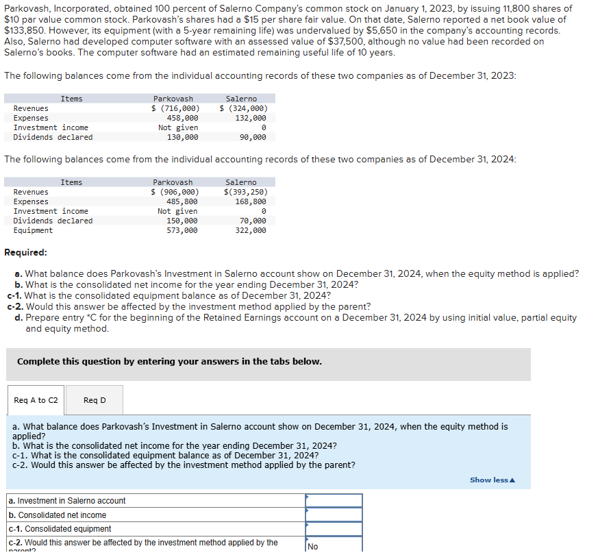 Solved d. ﻿Prepare entry *C for the beginning of the | Chegg.com
