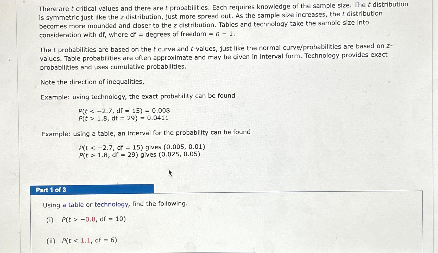 Solved There are t ﻿critical values and there are t | Chegg.com