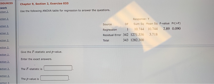 Solved Chapter 9, Section 2, Exercise 033 ESOURCES work | Chegg.com