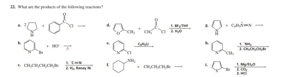 Solved 22. What are the products of the following reactions? | Chegg.com