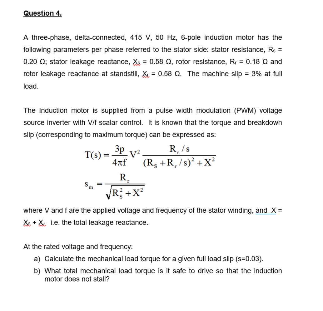 Solved Question 4.A three-phase, delta-connected, | Chegg.com