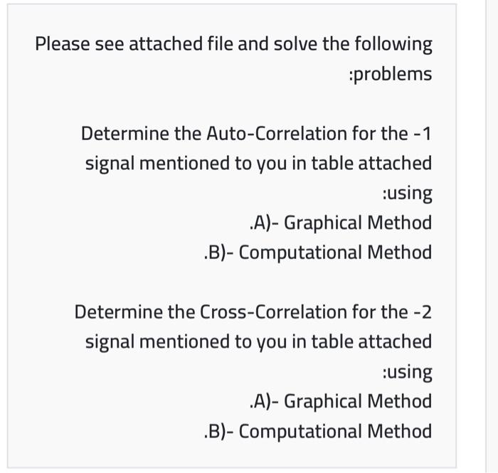 Solved Please see attached file and solve the following | Chegg.com