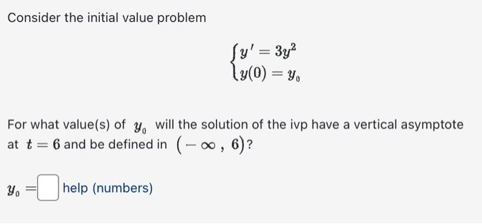 Consider the initial value problem | Chegg.com Consider the initial value problem | Chegg.com