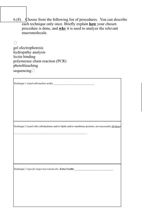 Solved 6.(8) Choose from the following list of procedures. | Chegg.com