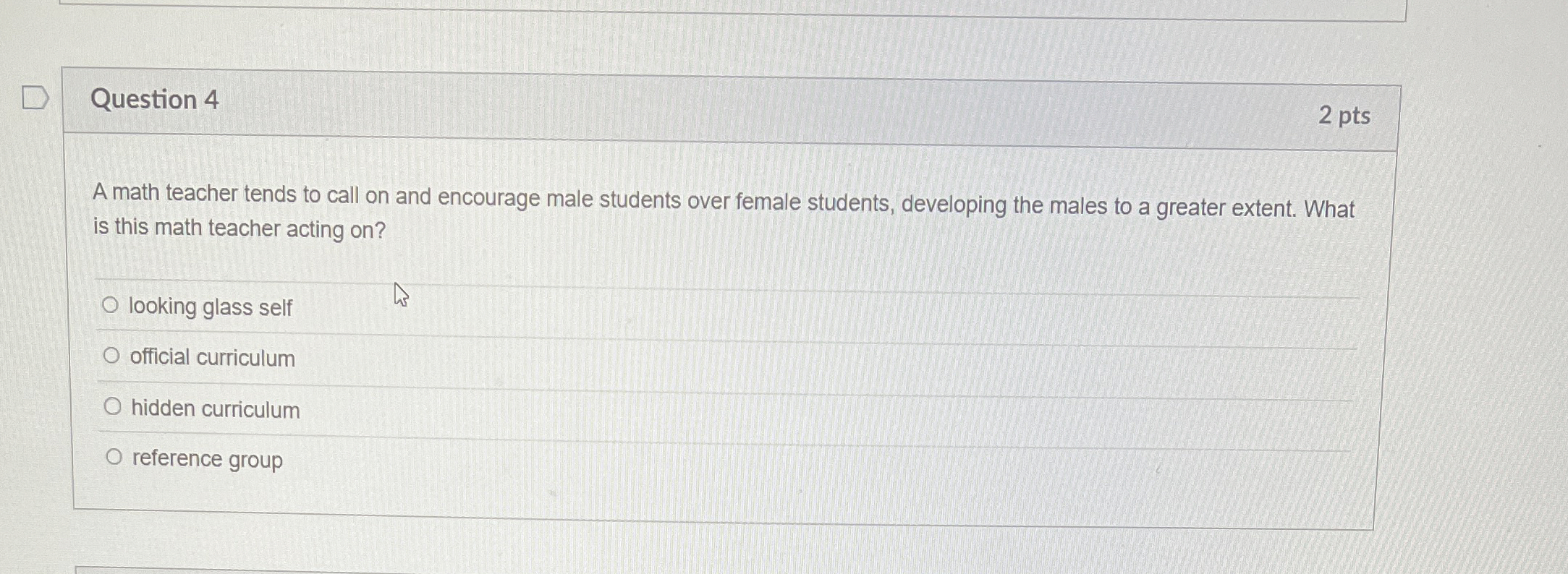 Solved Question 42 ﻿ptsA math teacher tends to call on and | Chegg.com