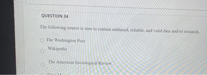 Solved Question 34 The Following Source Is Sure To Contain
