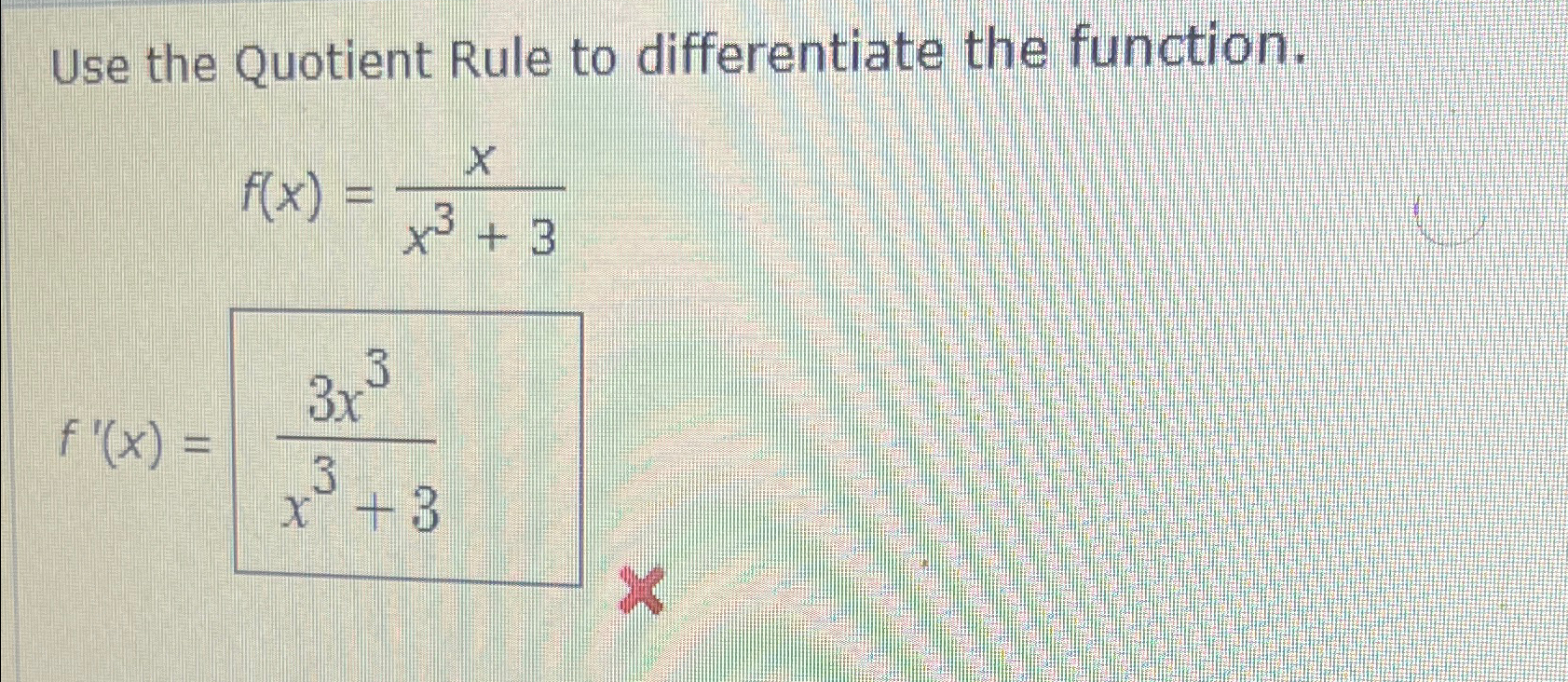 Solved Use the Quotient Rule to differentiate the | Chegg.com