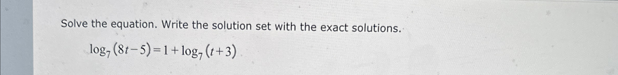 Solved Solve the equation. Write the solution set with the | Chegg.com